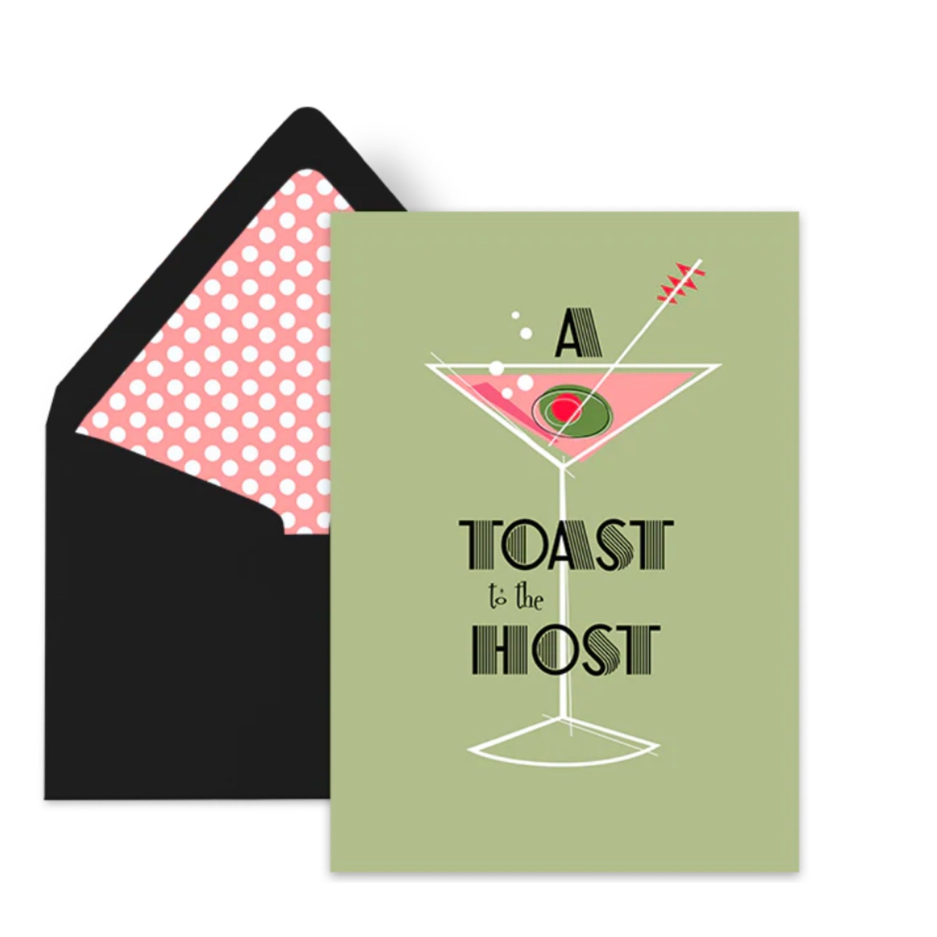 Martini Toast To the Host Card Mod Lounge | Retro Betty