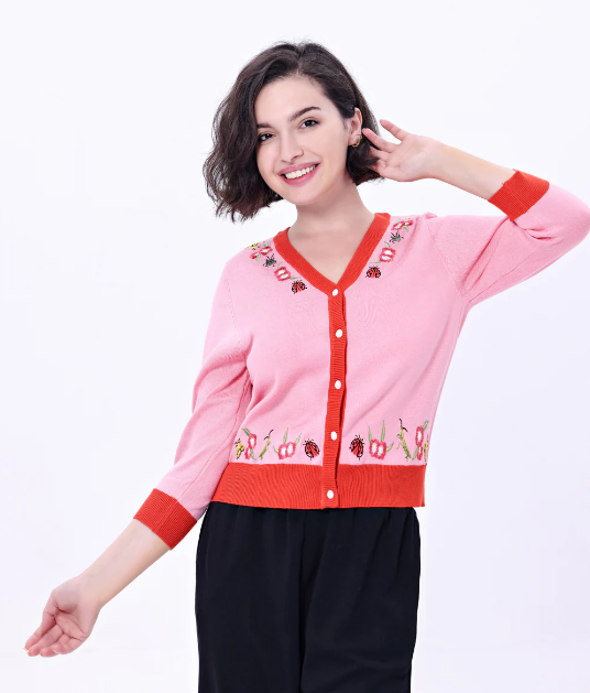 Skye Embroidered Insects & Flowers Cardigan Miss Lulo | Retro Betty