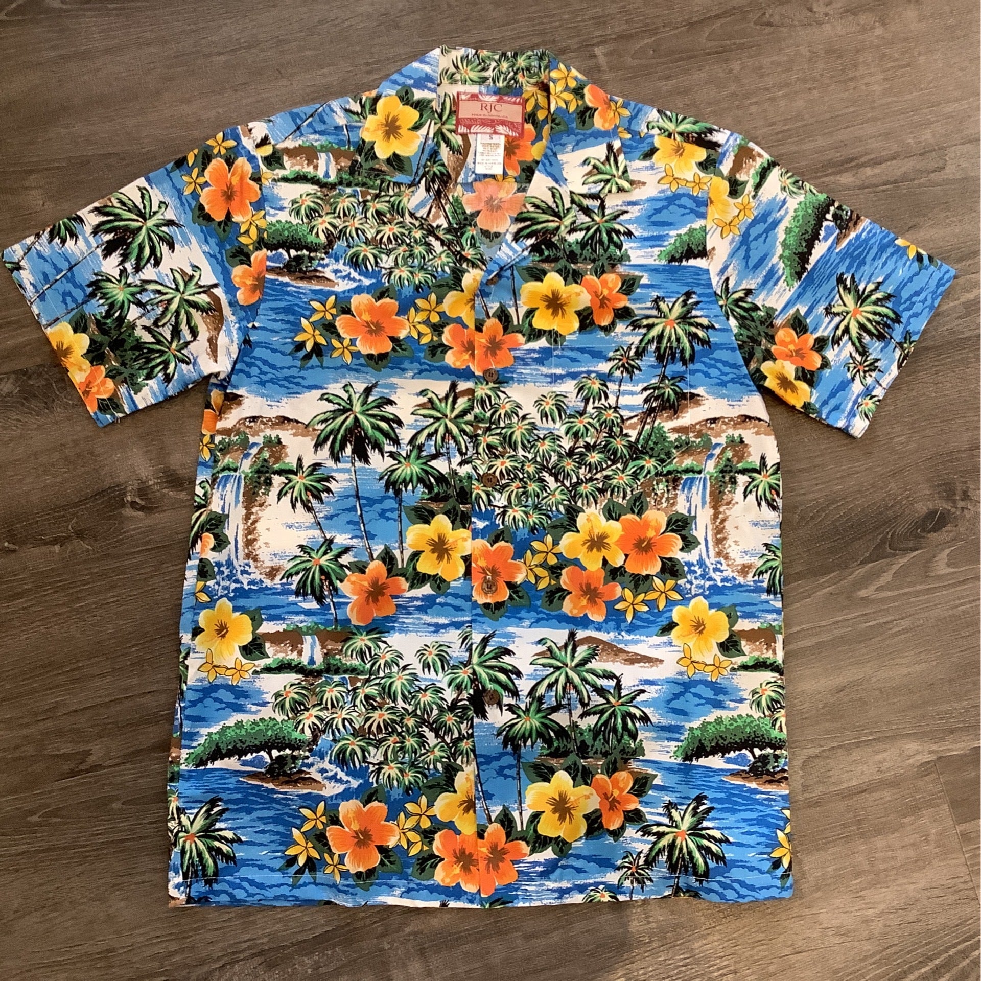 RJC Men’s Blue Floral Hawaiian Shirt | Retro Betty