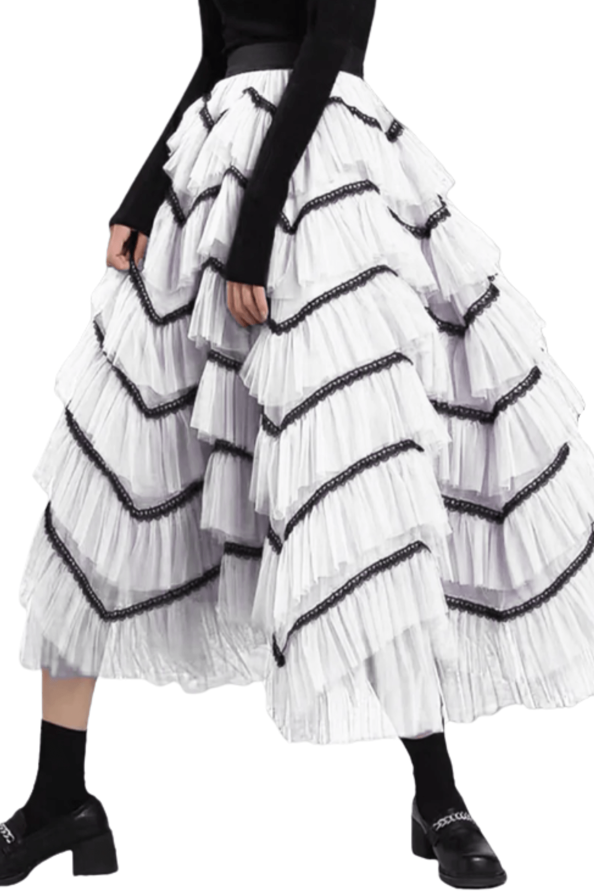 Nancy Yang Black And White Tulle Skirt | Retro Betty